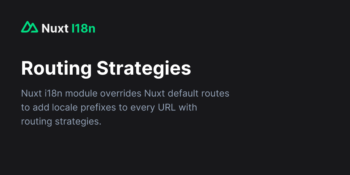 Routing Strategies - @nuxtjs/i18n